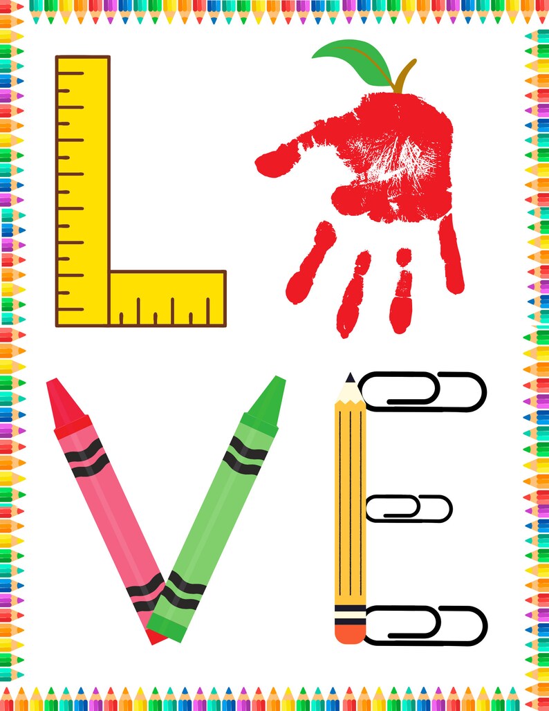 Back to School Handprint Keepsake for Toddlers, Preschoolers ...
