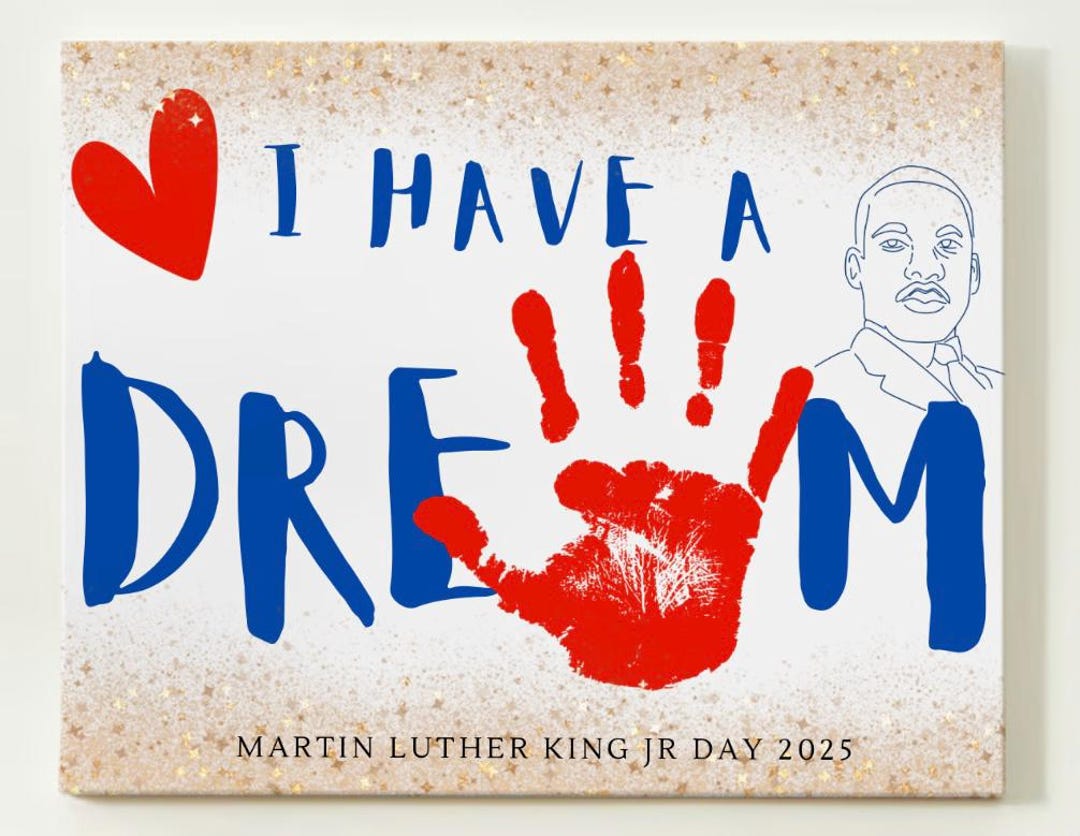 PRINTABLE MLK Day Handprint Art Craft for Kids, MLK I Have a Dream ...