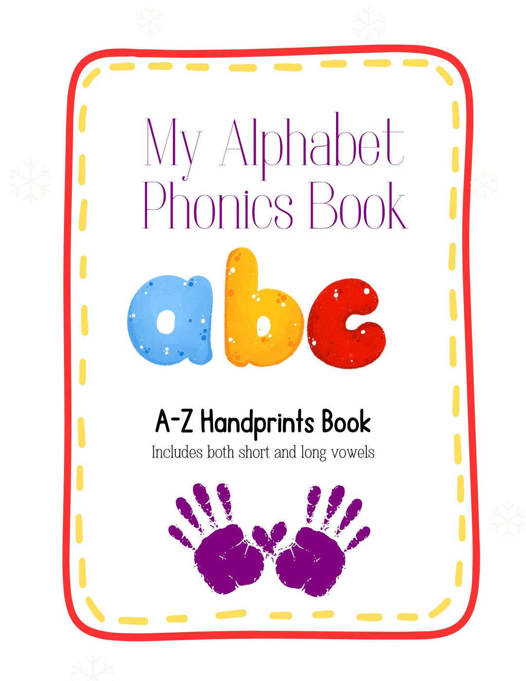 Alphabet Handprints Book, ABC Handprints Phonics Book, Baby Toddler ...