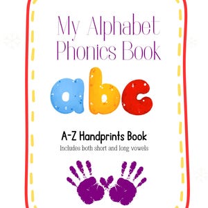 Alphabet Handprints Book, ABC Handprints Phonics Book, Baby Toddler ...