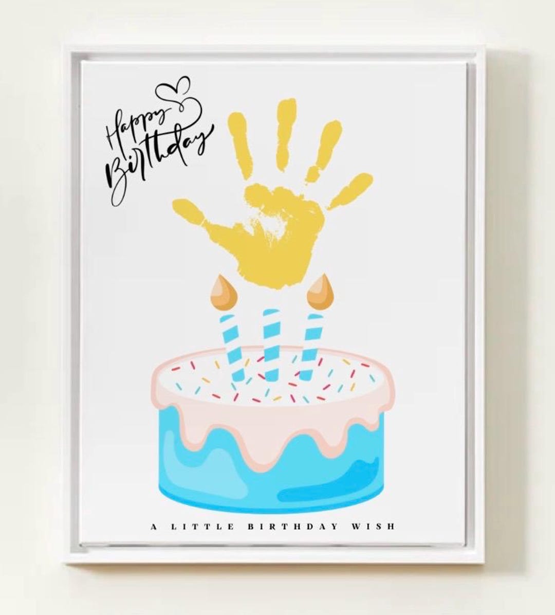 Handprint Birthday Card, DIY Card Gift Memory Keepsake, Gift From Baby ...