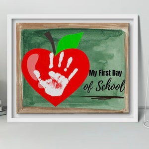 First Day of School Handprint Art, Handprint Preschool Craft, Handprint ...