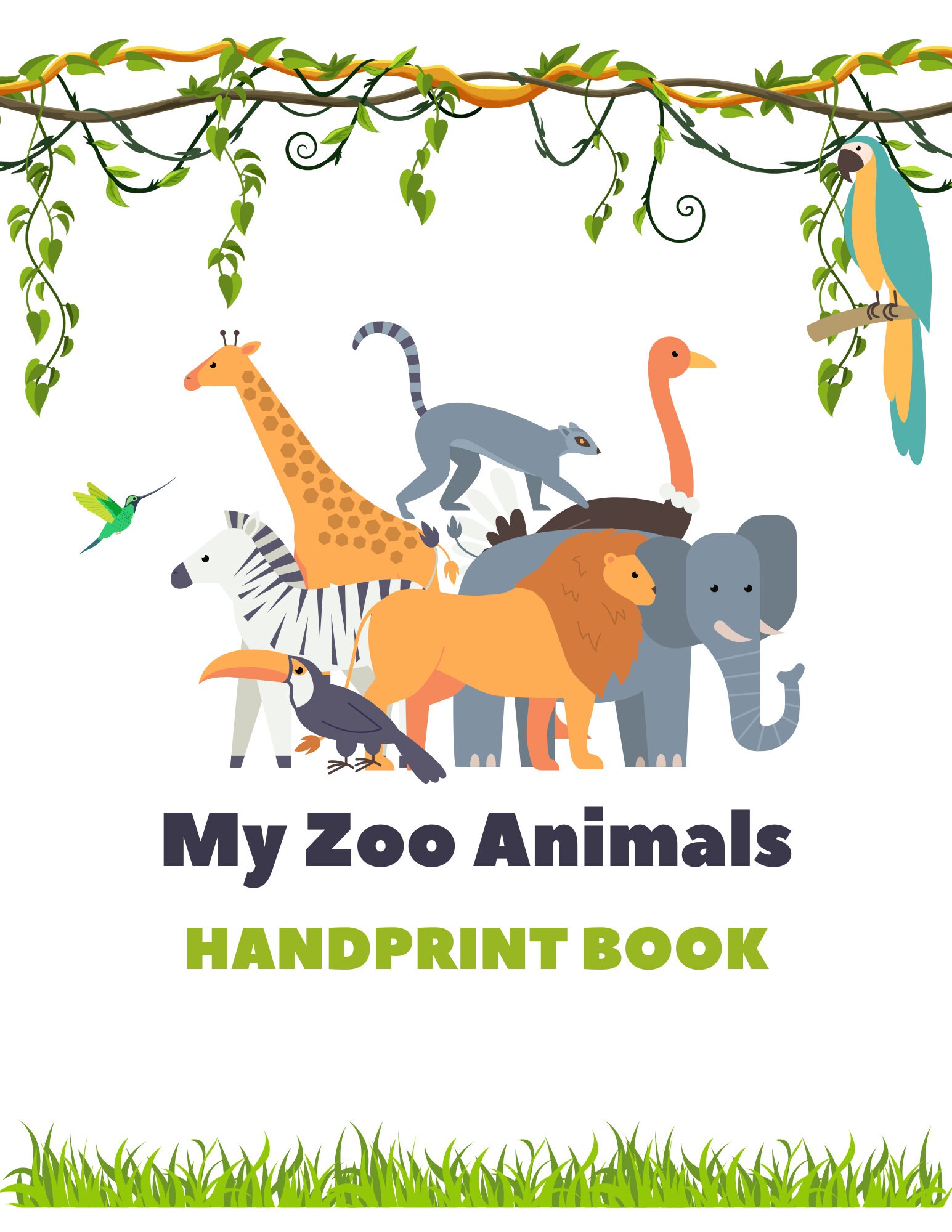 Zoo Animals Handprint Crafts
