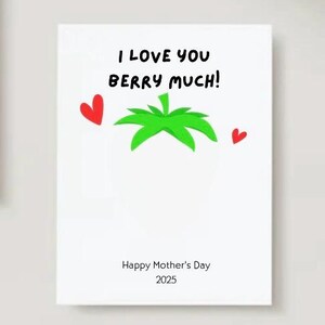 Mothers Day Printable Keepsake, Strawberry Handprint, Grandma Mothers ...