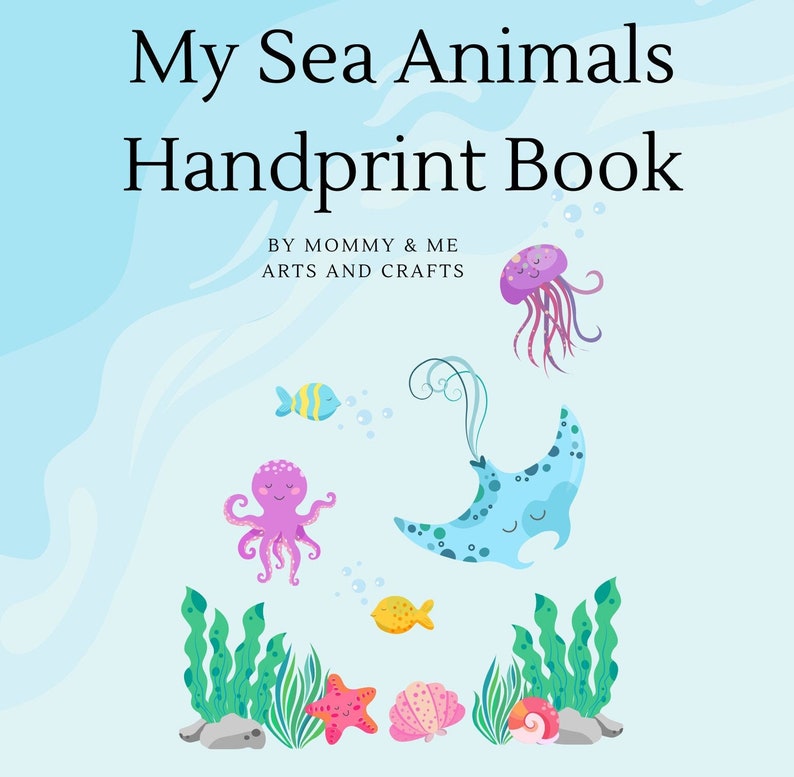 Sea Animals Handprint Book: Toddler Activity, Keepsake Art (printable ...