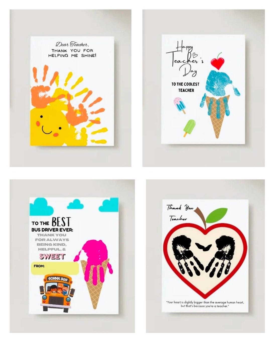 Teacher Appreciation Handprint Art: End of Year Gift (printable) - Etsy