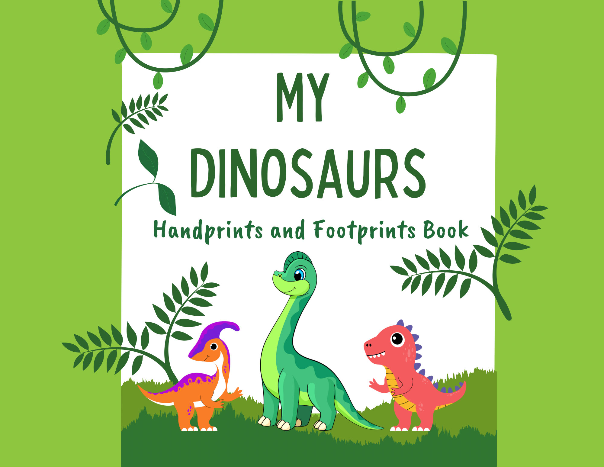 My Dinosaurs Handprints and Footprints Book, Dinosaur Interactive Book ...