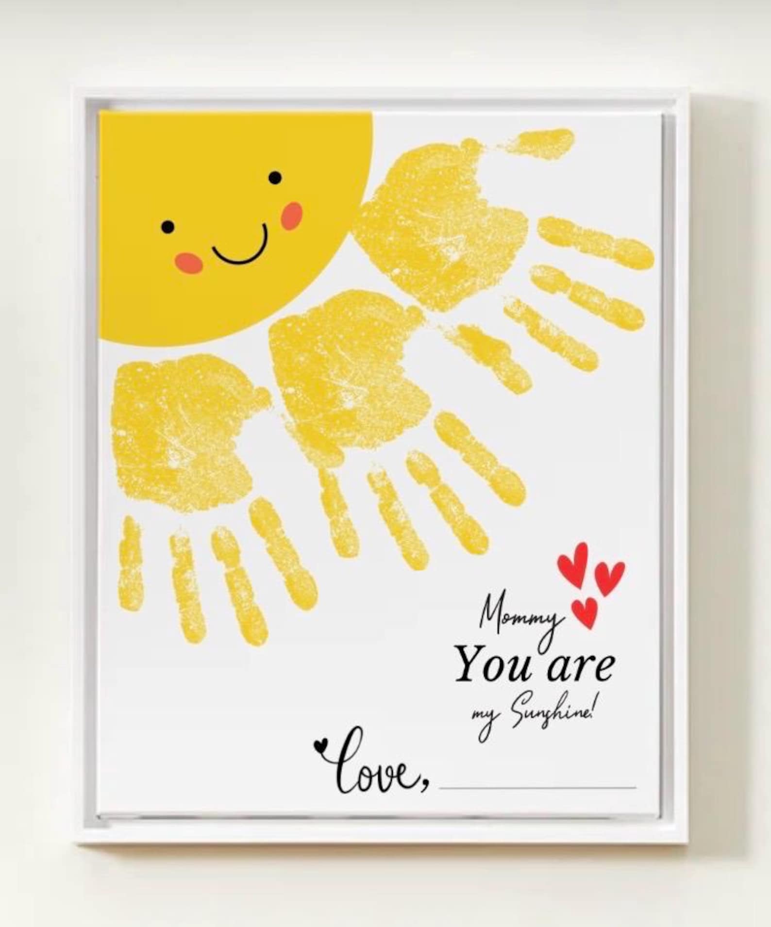 Mommy You Are My Sunshine Handprints Card: Mother's Day Keepsake - Etsy