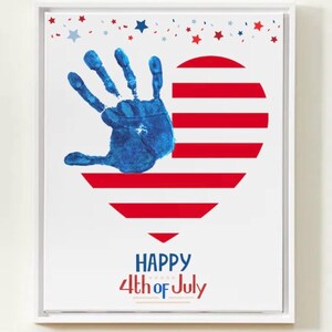 4th of July Handprint Art, Fourth of July Craft, Baby’s First 4th of ...