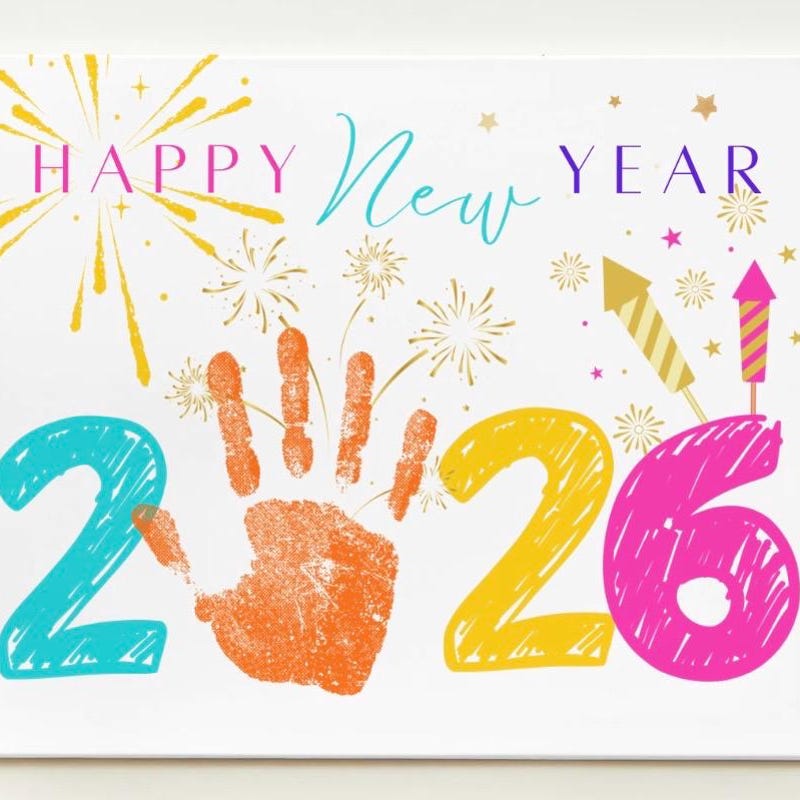 New Years Handprint Toddler - Etsy