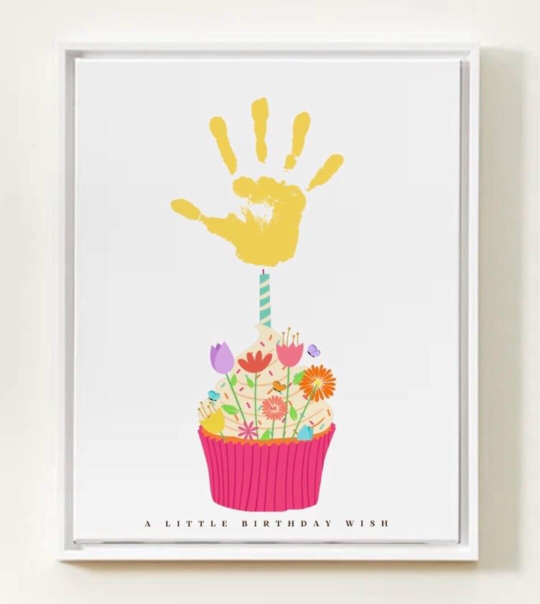 Happy Birthday Cupcake Handprint Craft, Birthday DIY Handprint Card ...