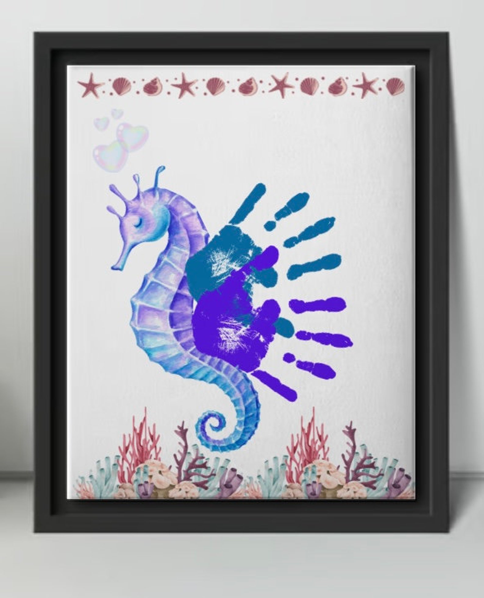 Seahorse Handprint Art, Memory Keepsake, Craft for Toddlers ...