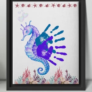 Seahorse Handprint Art, Memory Keepsake, Craft for Toddlers ...
