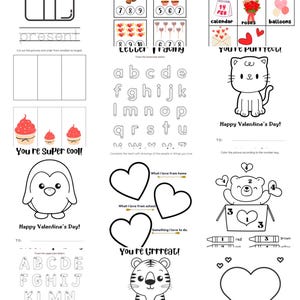 60 Printable Valentine's Day Kid's Activities, Valentine's Day Bundle ...