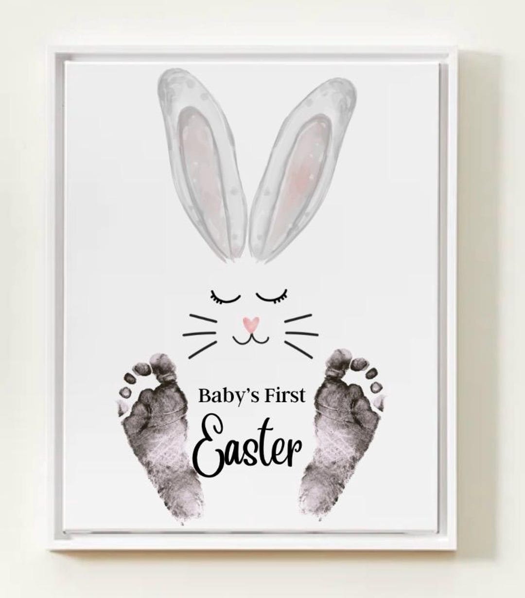 Baby's First Easter Footprint Art, DIY Card From Kids, Footprint Craft ...