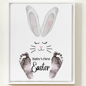 Baby's First Easter Footprint Art, DIY Card From Kids, Footprint Craft ...