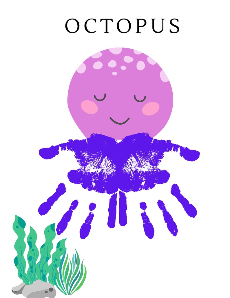 Sea Animals Handprint Book: Toddler Activity, Keepsake Art (printable ...