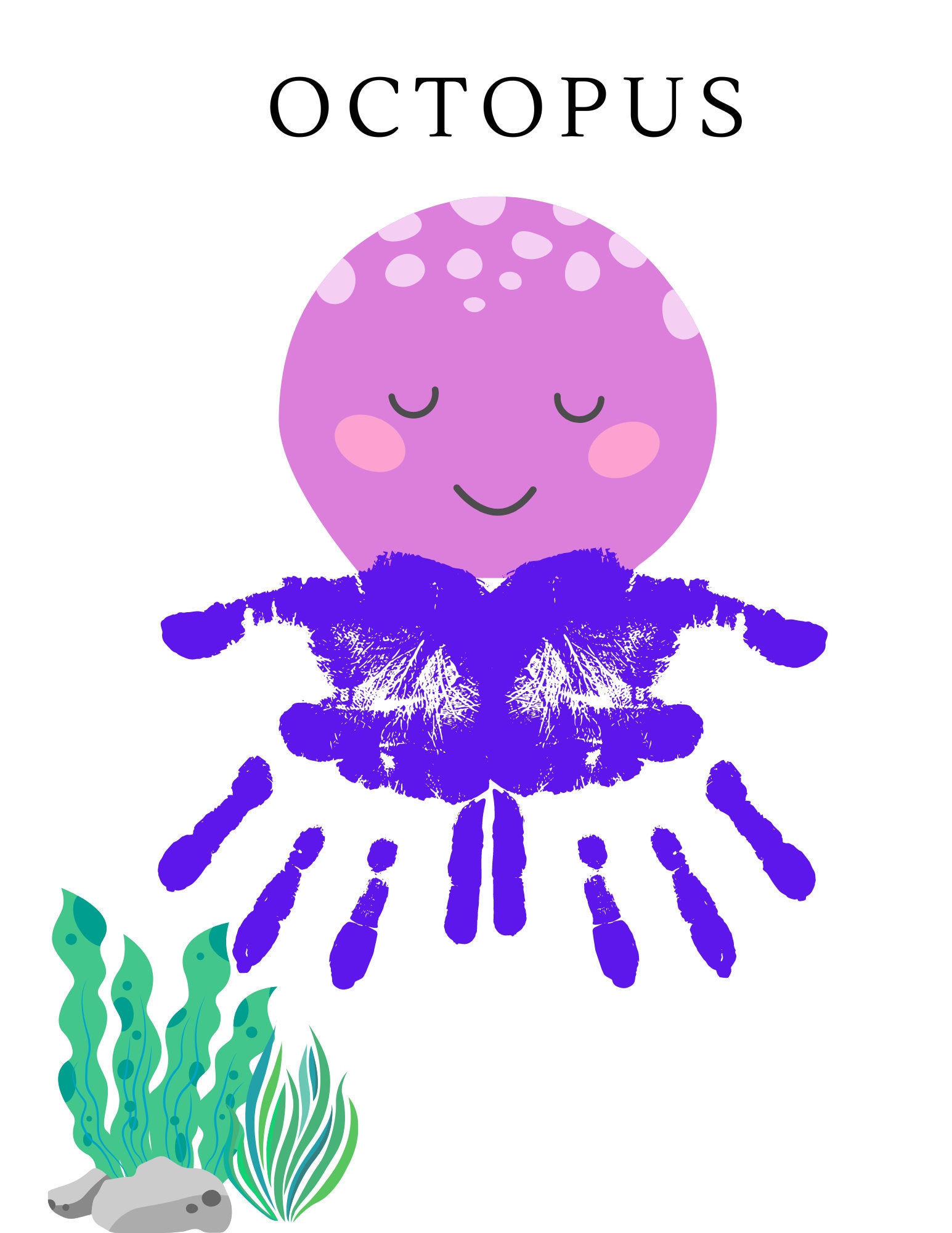 SEA ANIMALS Handprint Book Printable Handprint Art Toddler - Etsy Canada