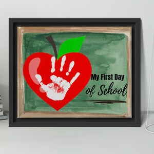 First Day of School Handprint Art, Handprint Preschool Craft, Handprint ...