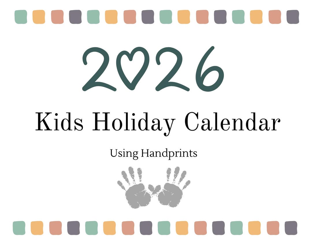 2026 Handprint Calendar Craft: DIY Keepsake Gift (instant Download) - Etsy