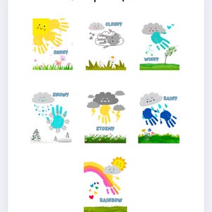 Weather Handprints Book, Handprint Art Craft, Kindergarten, Toddler ...