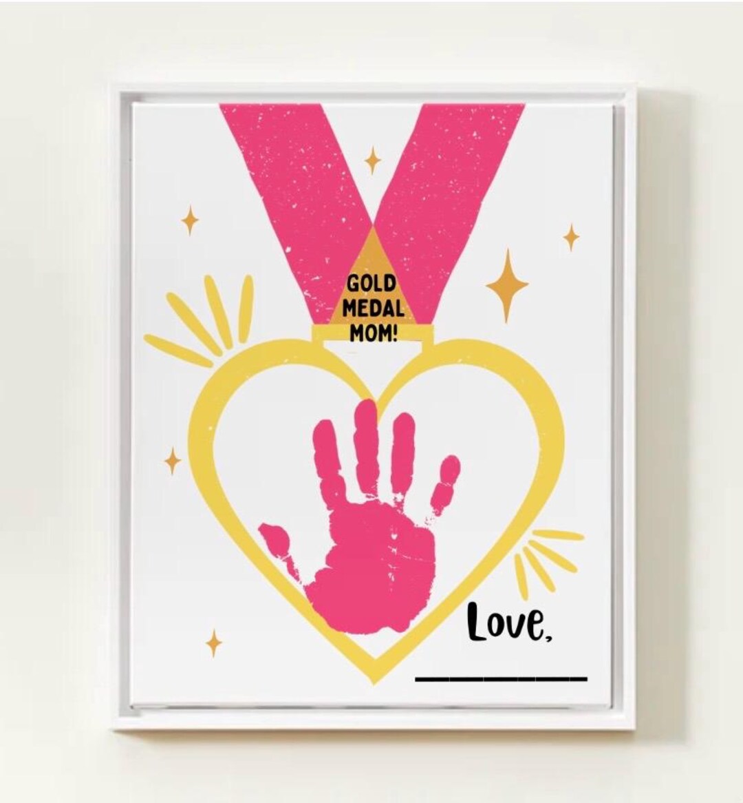Mother’s Day Handprints, Gold Medal Handprint Art, Baby Toddler ...