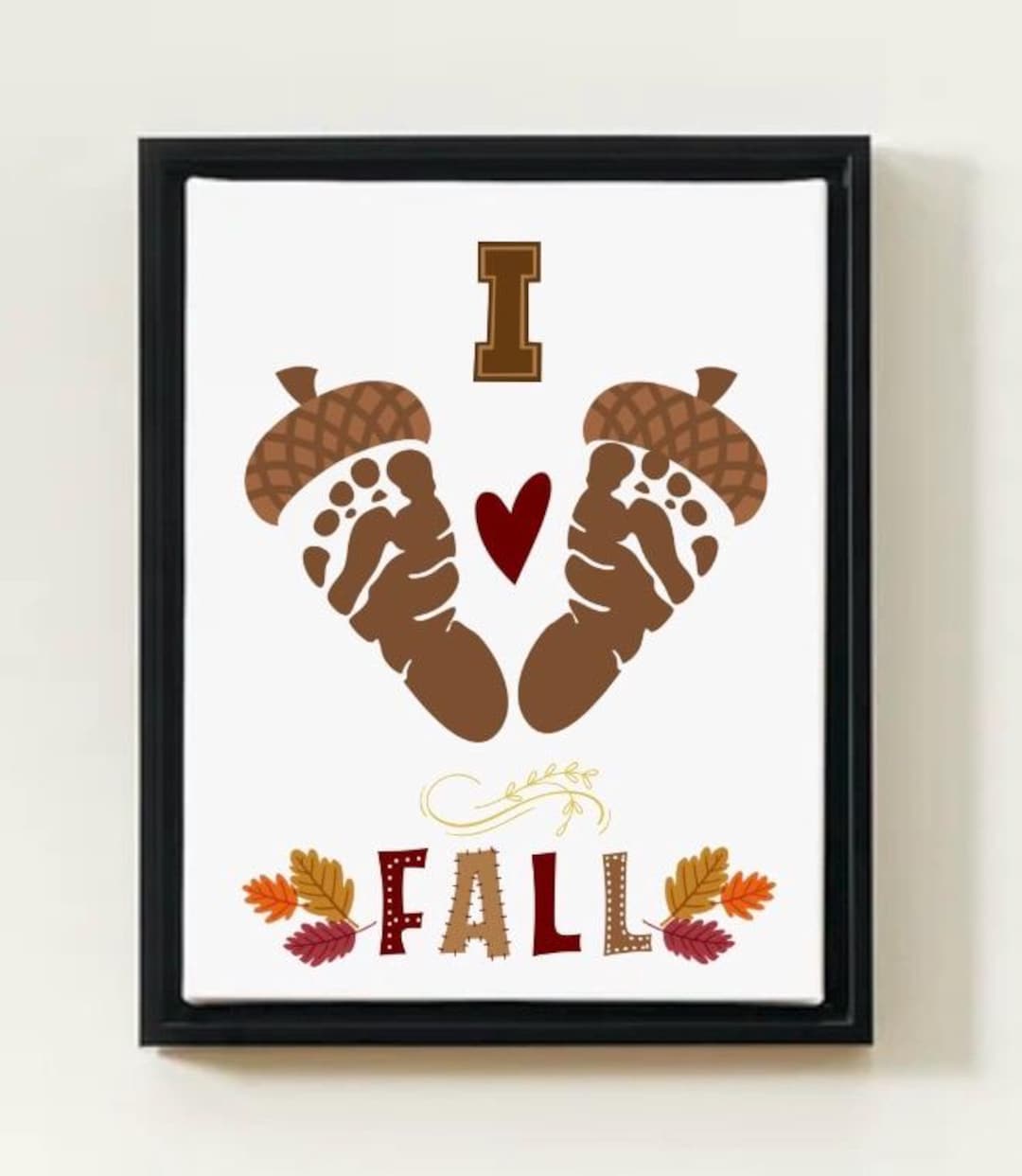Fall Baby Footprint Art: Acorn Handprint Keepsake (printable Template ...