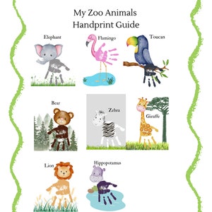 MY ZOO ANIMALS Handprint Book, Printable Book for Toddlers ...