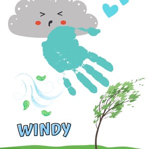 Weather Handprints Book, Handprint Art Craft, Kindergarten, Toddler ...
