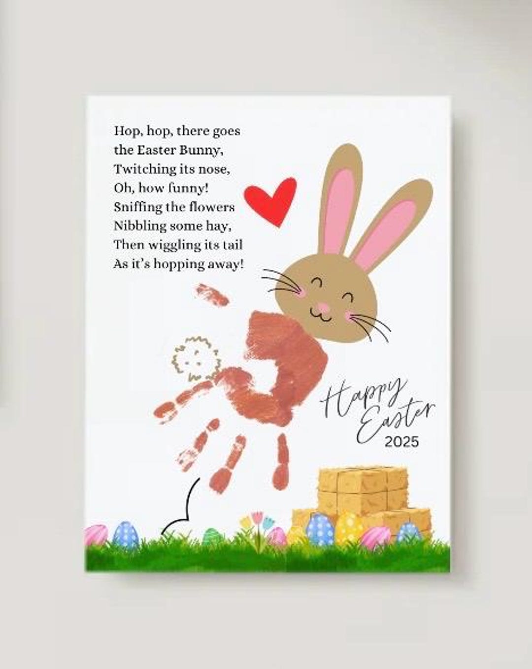 Easter Bunny Handprint Poem, Preschool Bunny Handprint, Easter ...