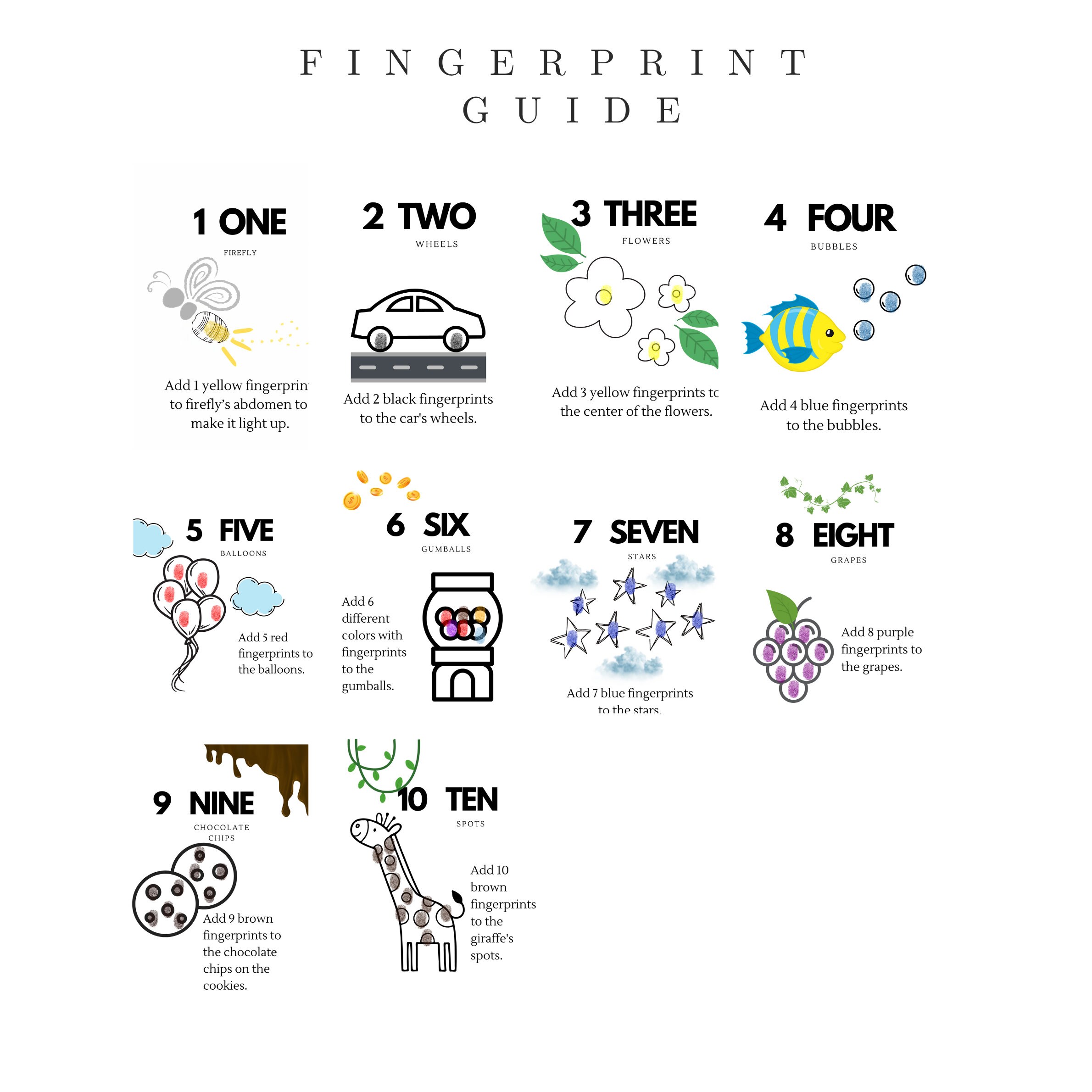 My Finger Painting Counting Book - Etsy