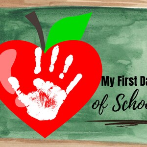 First Day of School Handprint Art, Handprint Preschool Craft, Handprint ...