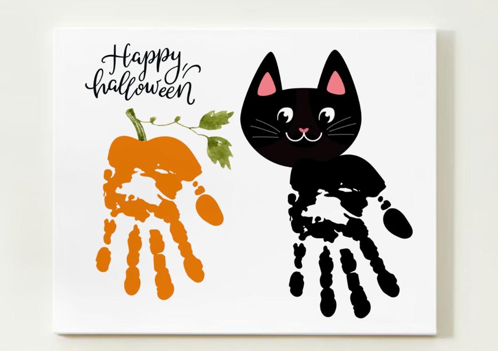 Halloween Handprint Craft, Happy Halloween Craft, Halloween Handprints ...