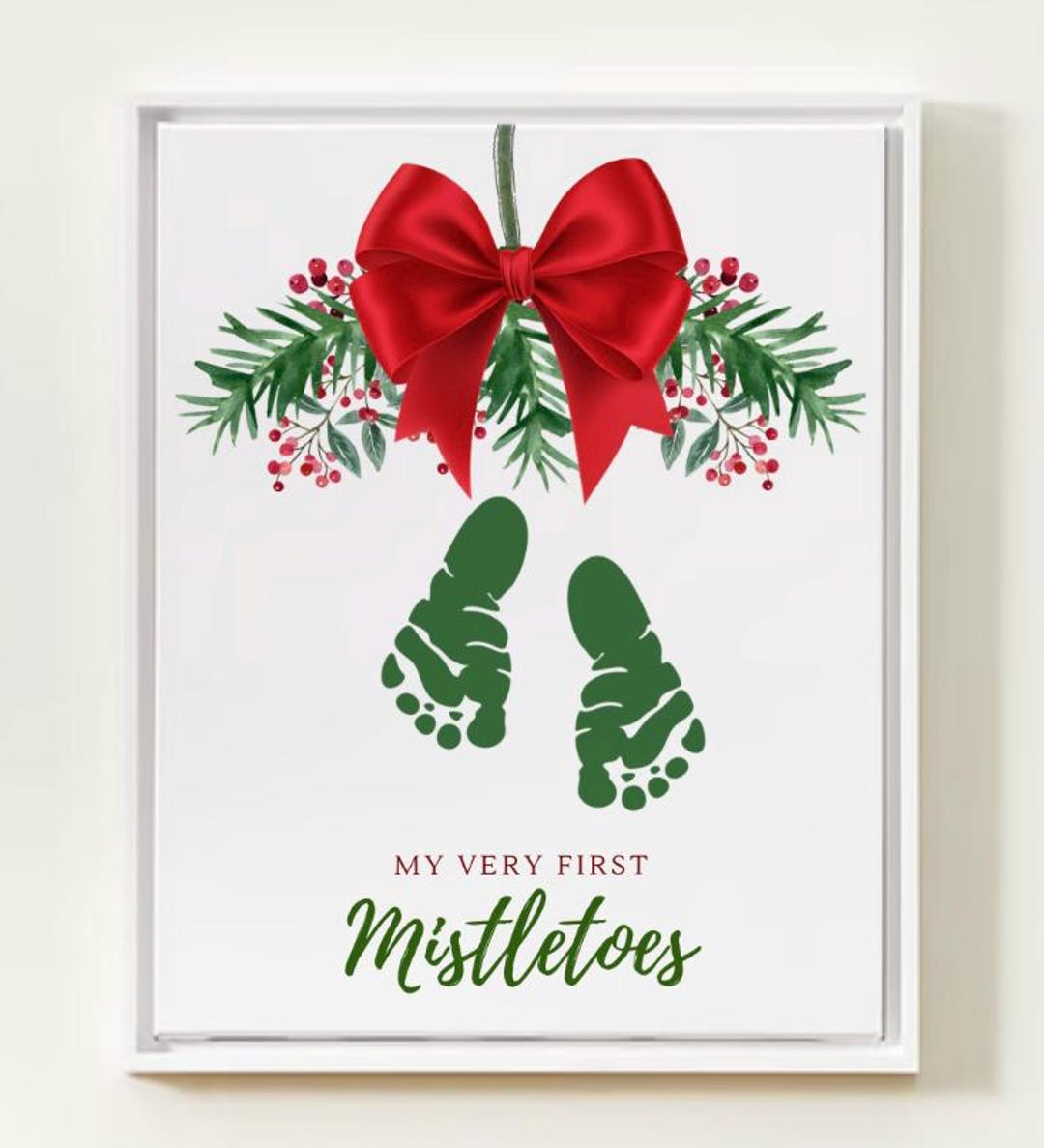 Mistletoe Footprint Craft, Holiday Craft, Christmas Mistletoes ...