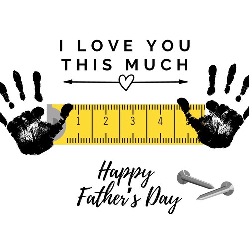 I Love You This Much Handprint Father's Day Card - Etsy