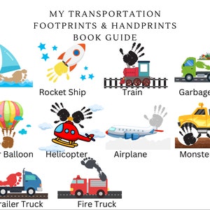My Transportation Footprints & Handprints Book for Toddlers ...