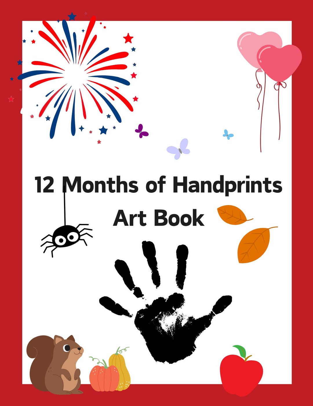12 Month Handprint Art Keepsake: Preschool Memory Book - Etsy