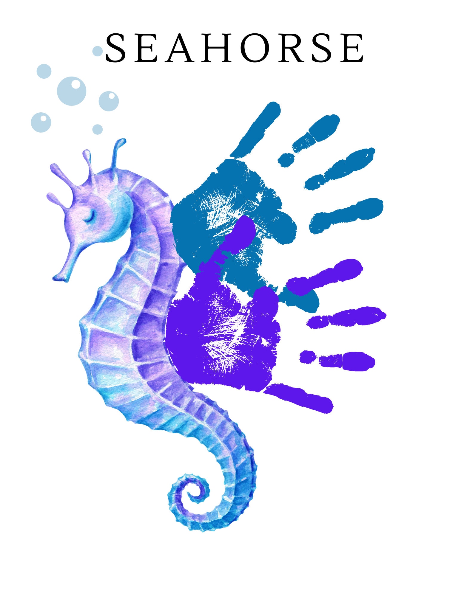 SEA ANIMALS Handprint Book Printable Handprint Art Toddler - Etsy Canada