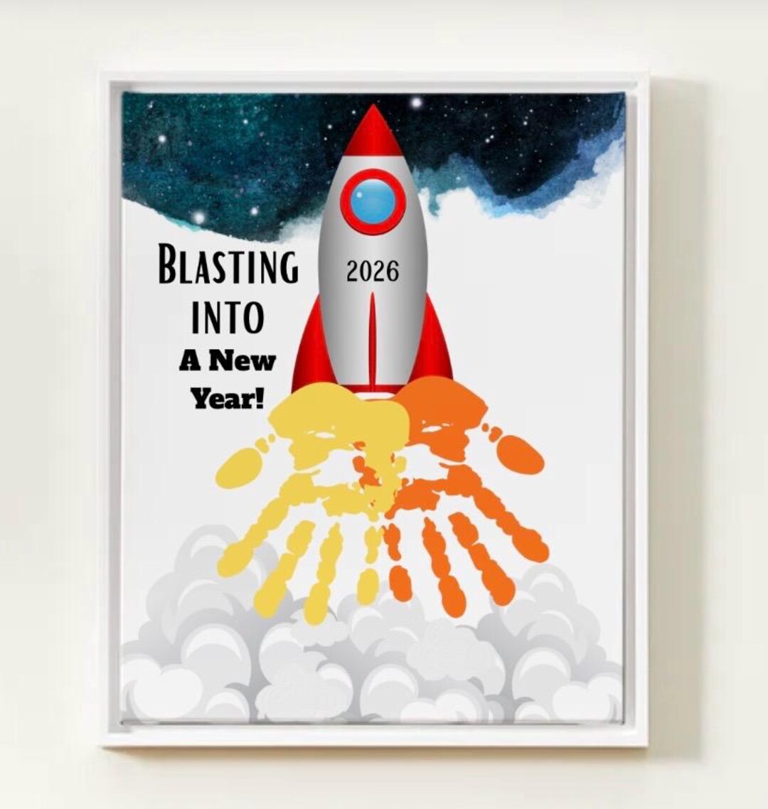 New Year 2026 Handprint Craft: Rocket Keepsake (printable) - Etsy Canada