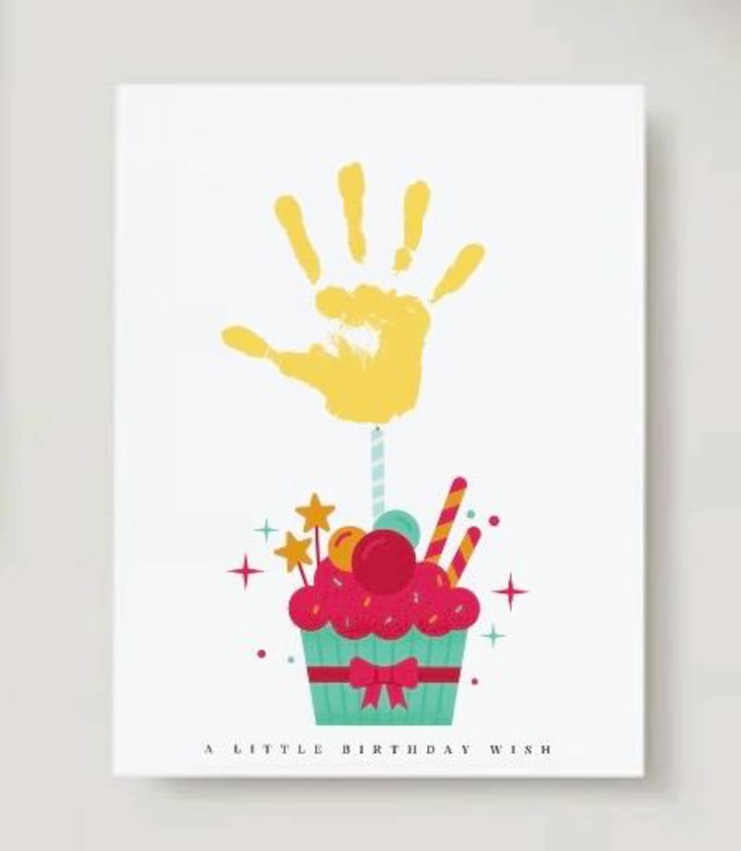 Happy Birthday Cupcake Handprint Craft, Birthday DIY Handprint Card ...