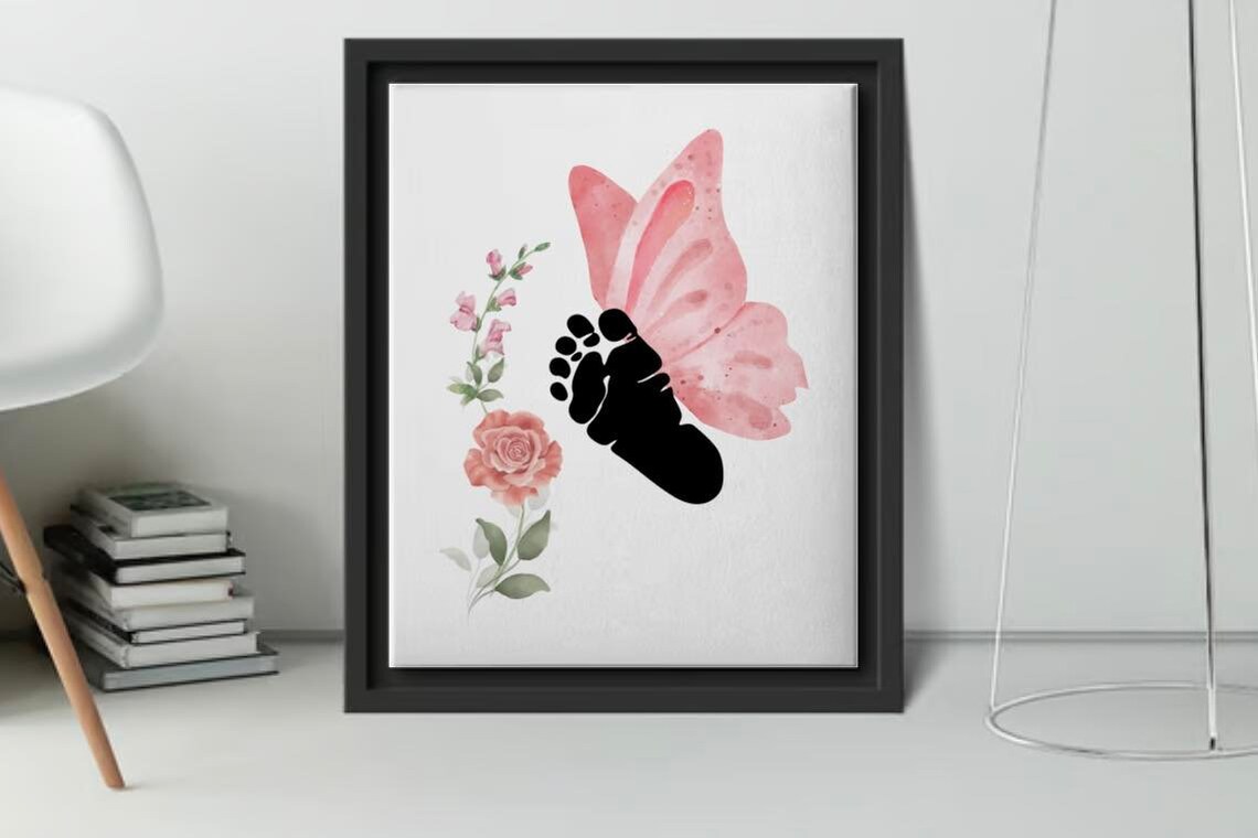 Butterfly Footprint Art: Newborn Baby Keepsake (printable PDF) - Etsy