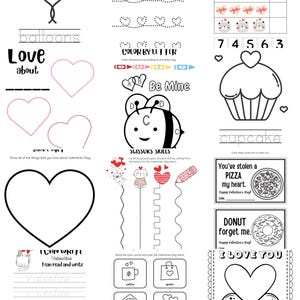 60 Printable Valentine's Day Kid's Activities, Valentine's Day Bundle ...