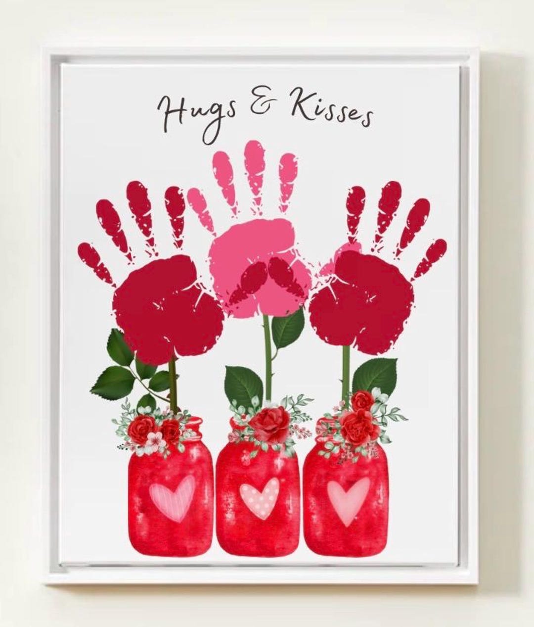Valentines Day Handprints Craft, Valentine's Day Handprint Art for 3 ...