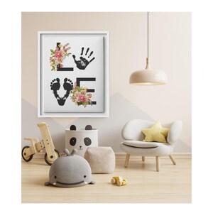 Love Handprint Art, Footprint Love, Gift From Baby, DIY Craft Card Art ...