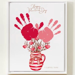 Valentines Day Handprints Craft, Valentine's Day Flower Handprint Art ...