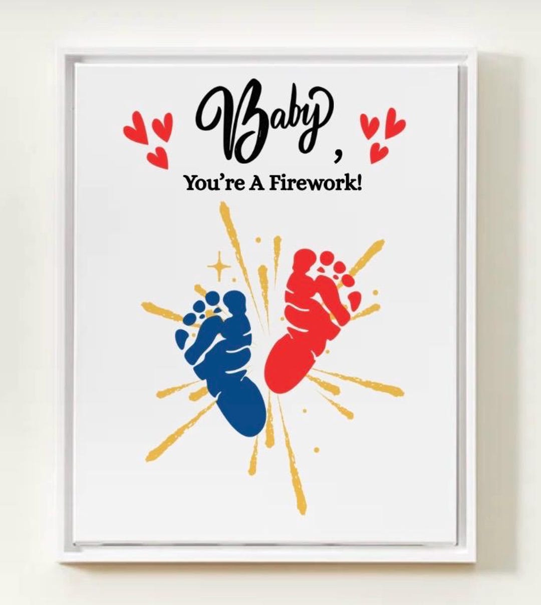 4th of July Baby Footprints Craft, Baby’s First 4th of July Footprints ...