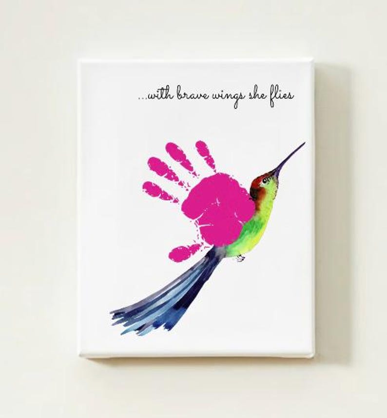 Hummingbird Handprint Keepsake, Wall Decor, Handprint Craft, Handprint ...