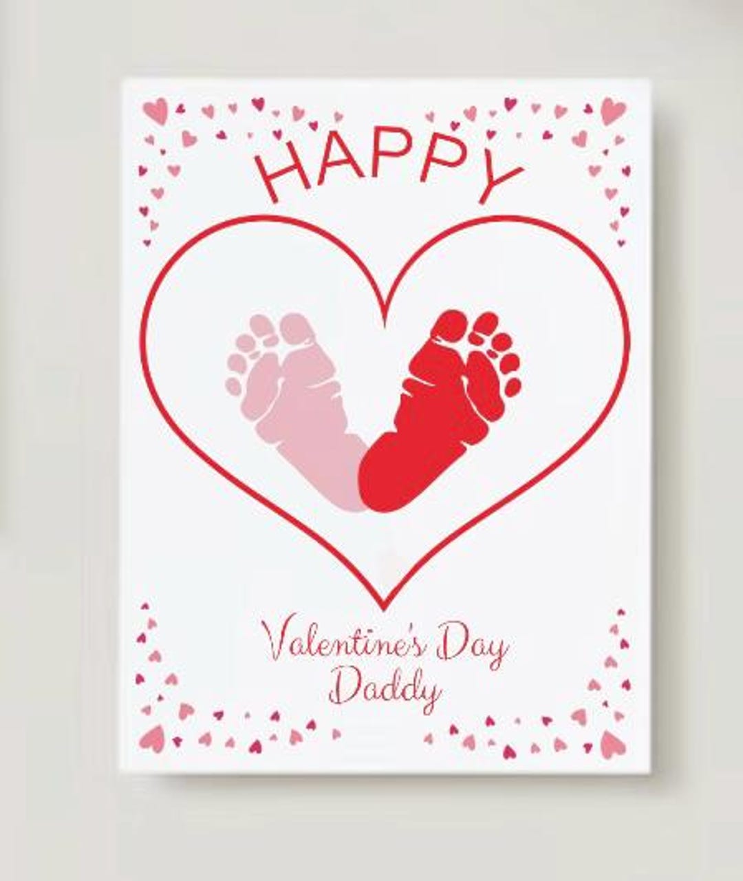 Valentines Day Footprints Craft for Dady, Valentine's Day Handprint Art ...