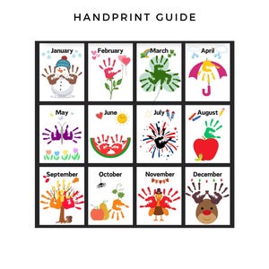 12 Month Handprint Art Keepsake: Preschool Memory Book - Etsy