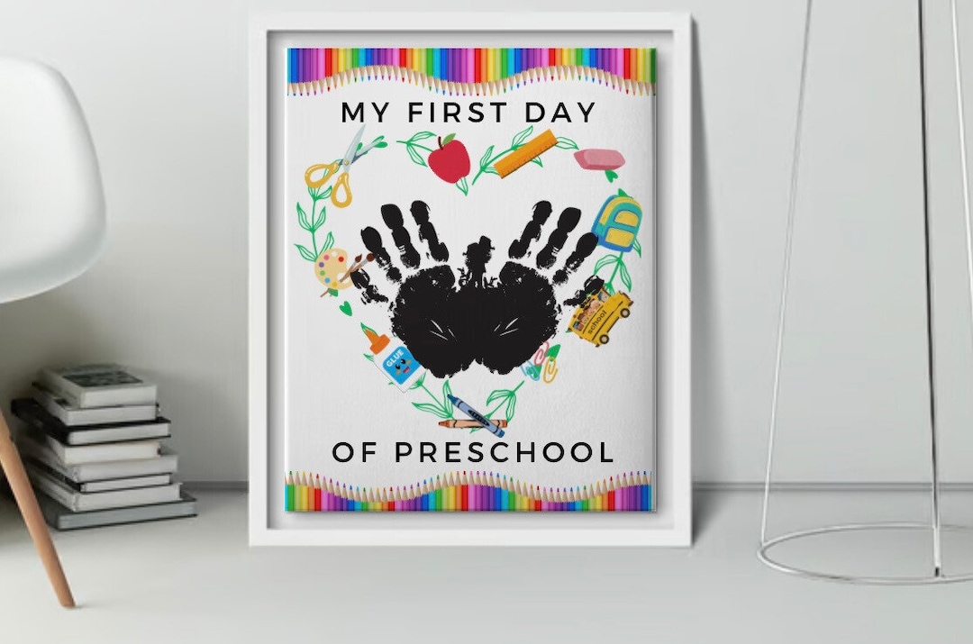 First Day of Preschool Handprint Art, First Day of School, Handprint ...